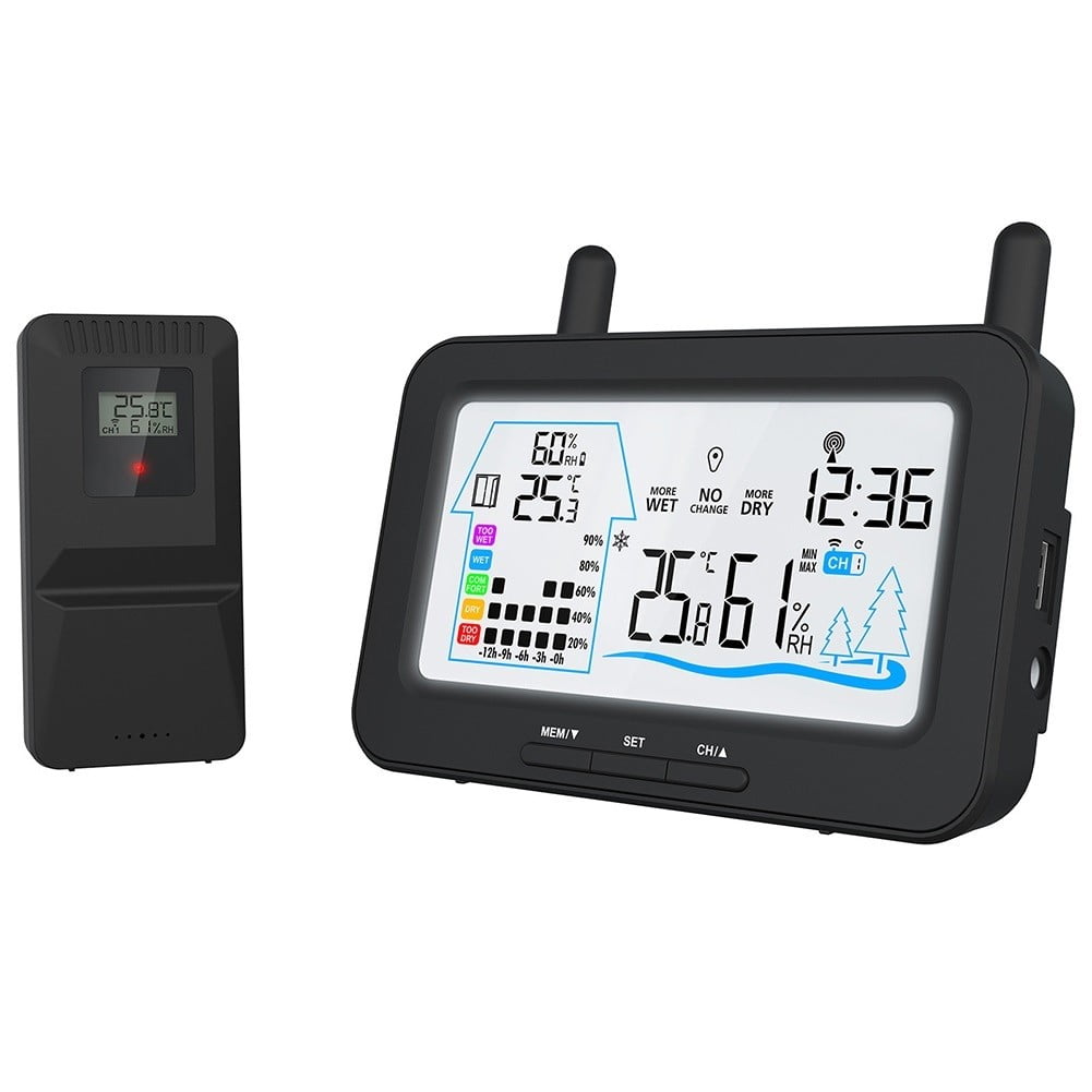 Smart Weather Station Accurate Indoor/Outdoor Temperature & Humidity ...