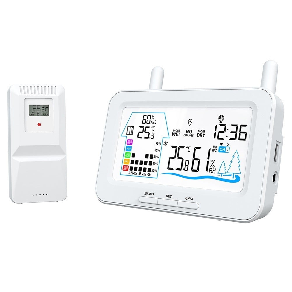 Smart Weather Station Accurate IndoorOutdoor Temp & Humidity Weather ...