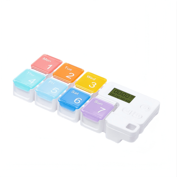 Smart Weekly Pill Organizer with Programmable Alarm, 7-Day Electronic ...