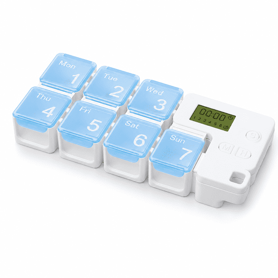 Smart Weekly Pill Organizer with Programmable Alarm, 7-Day Electronic ...