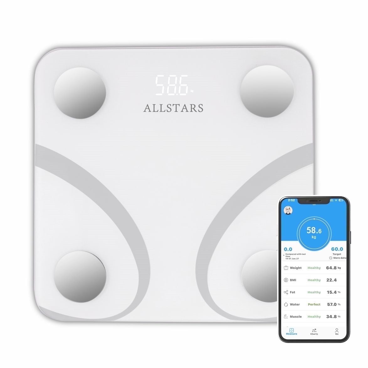 Smart Weight Scale, Monitor 12 body metrics including BMI and body fat ...