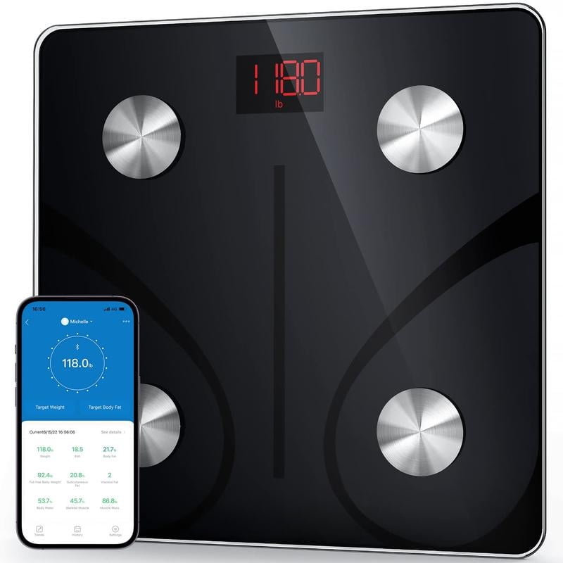 Smart Weight Scale with App Sync and Bluetooth, Body Scale with BMI ...