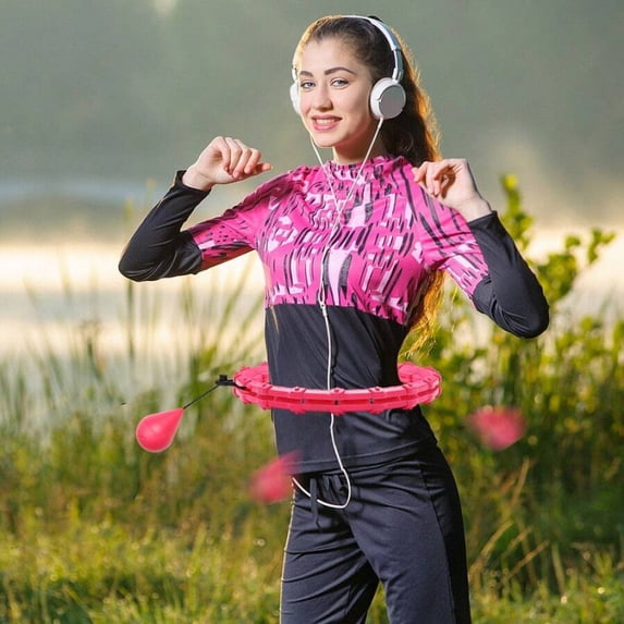 Smart Weighted Fitness Hoop - 24 Knots Adjustable Hula Hoop for Weight ...