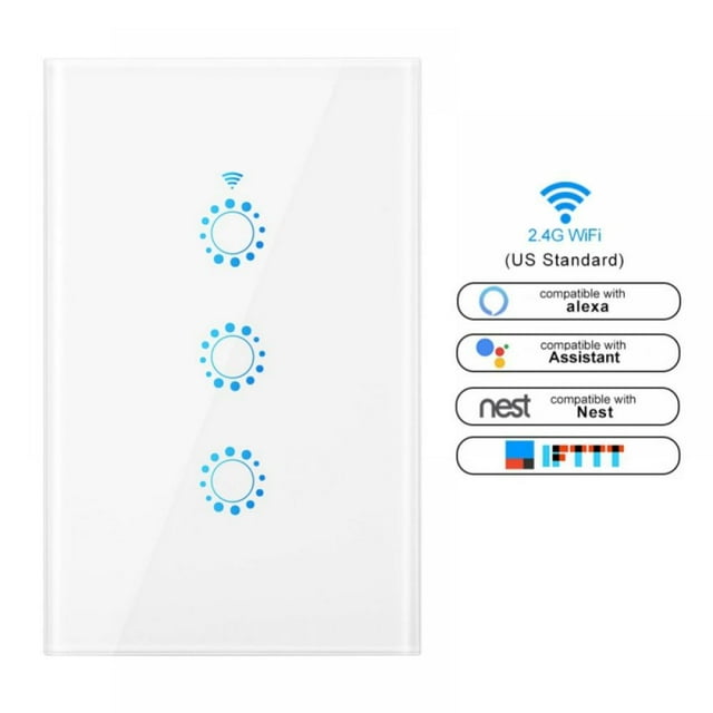 Smart Wi-Fi Light Switch, 1/2/3 Gang WiFi Smart Touch Light Switch ...