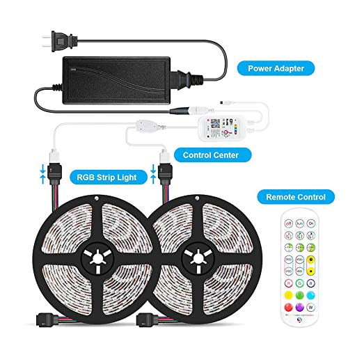 Smart Wi-Fi RGB LED Strip Lights, Music Synced, Color Changing with ...