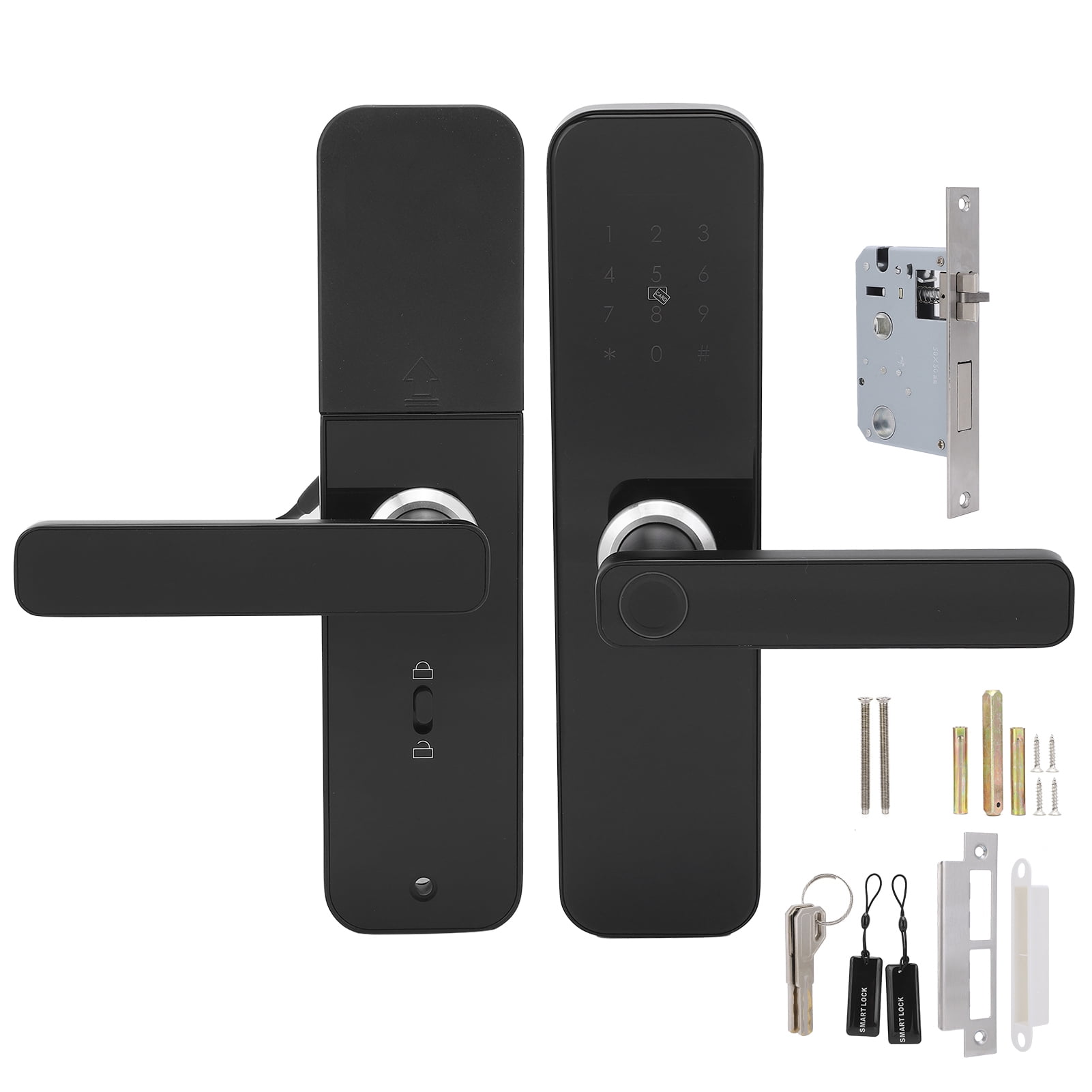 Smart WiFi Handle Lock Fingerprint Password APP Card Key Unlock Works ...