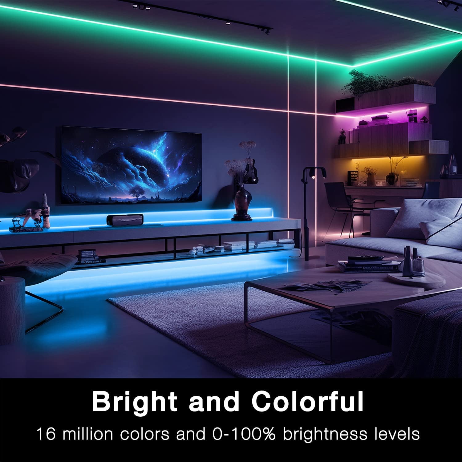 Smart WiFi Led Lights 100ft, Tuya App Controlled Led Strip Lights, Work ...