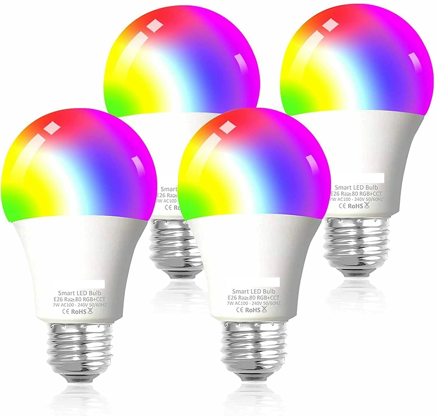Smart WiFi Light Bulbs LED RGB Color 2.4GHz WiFi Only No Hub Required ...
