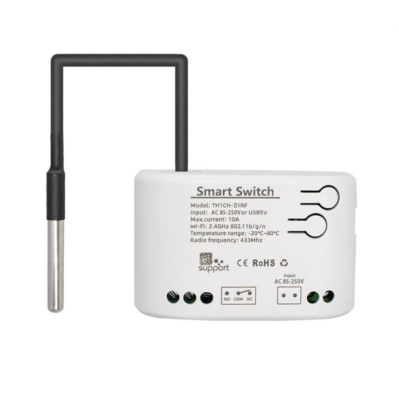 Smart WiFi Temperature Switch Passive Dry Contact Relay Thermostat Monitor Temperature Sensor A ...