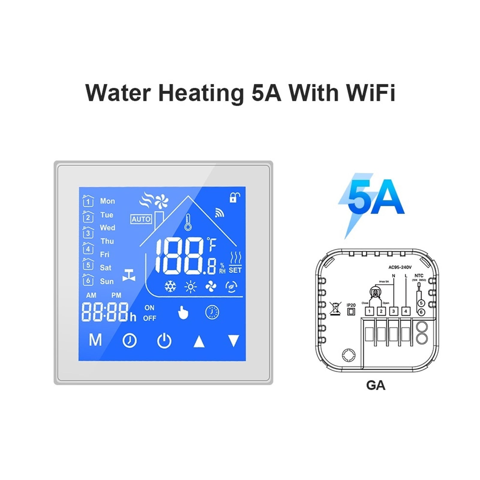 Smart WiFi Thermostat Digital Heating Water/Gas Boiler Electric Floor ...