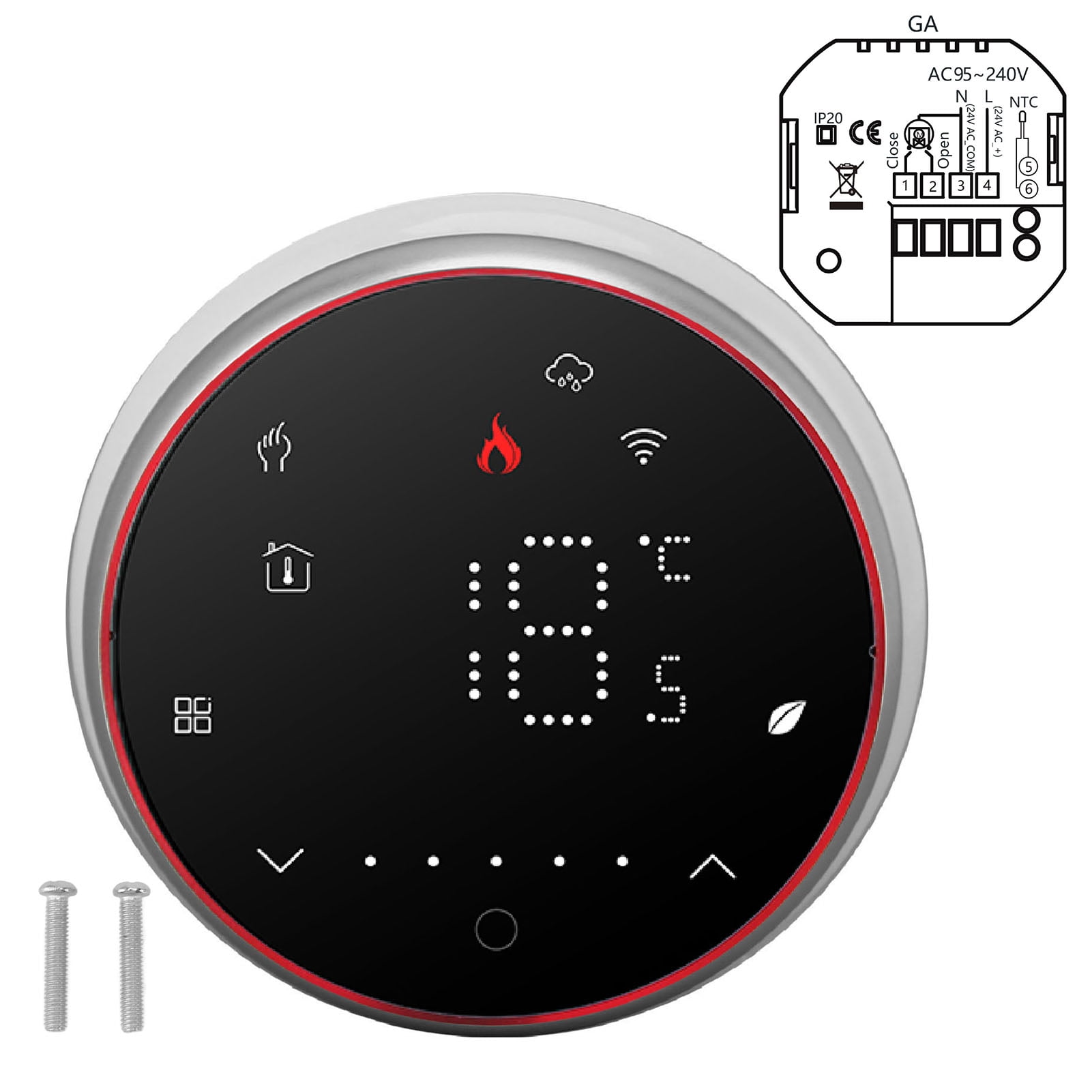 Smart WiFi Thermostat With LED Display APP Control, Precise Temp. ±1 ...