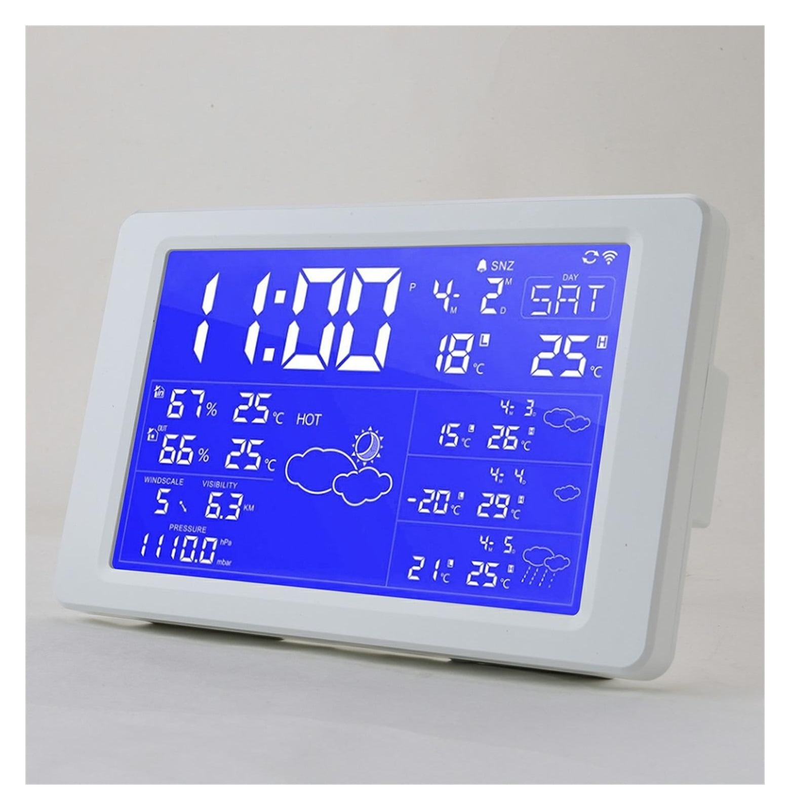 Smart WiFi Weather Station Alarm Clock With Backlight Digital Clock ...