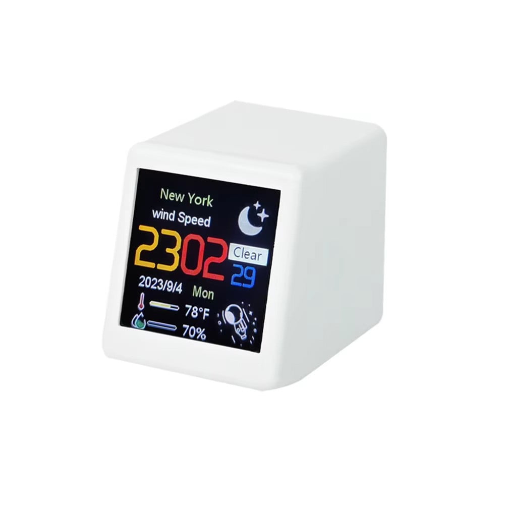 Smart WiFi Weather Station Large Display Clock Mood Barometer Digital ...