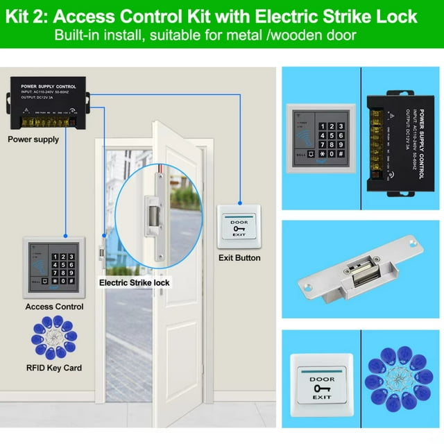 Smart Wifi RFID Keypad Door Access Control System Kit with Strike Locks ...