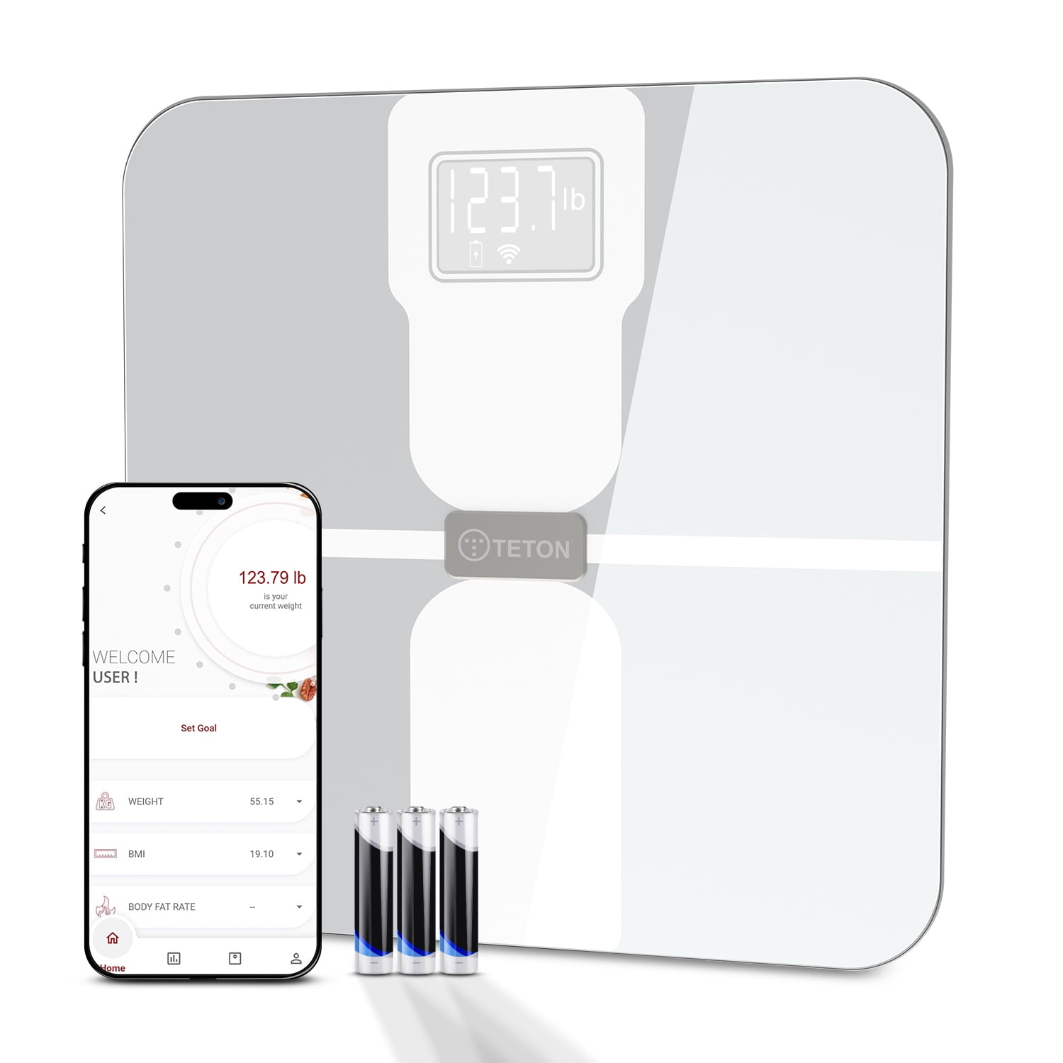 Smart Wifi scale for body weight,Teton Electronics,Digital bathroom ...