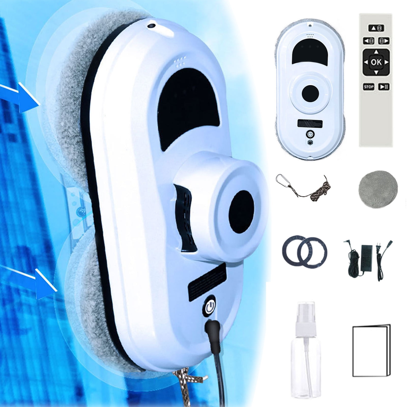 Smart Window Cleaning Robot Automatic Glass Cleaner with 5600Pa Strong ...