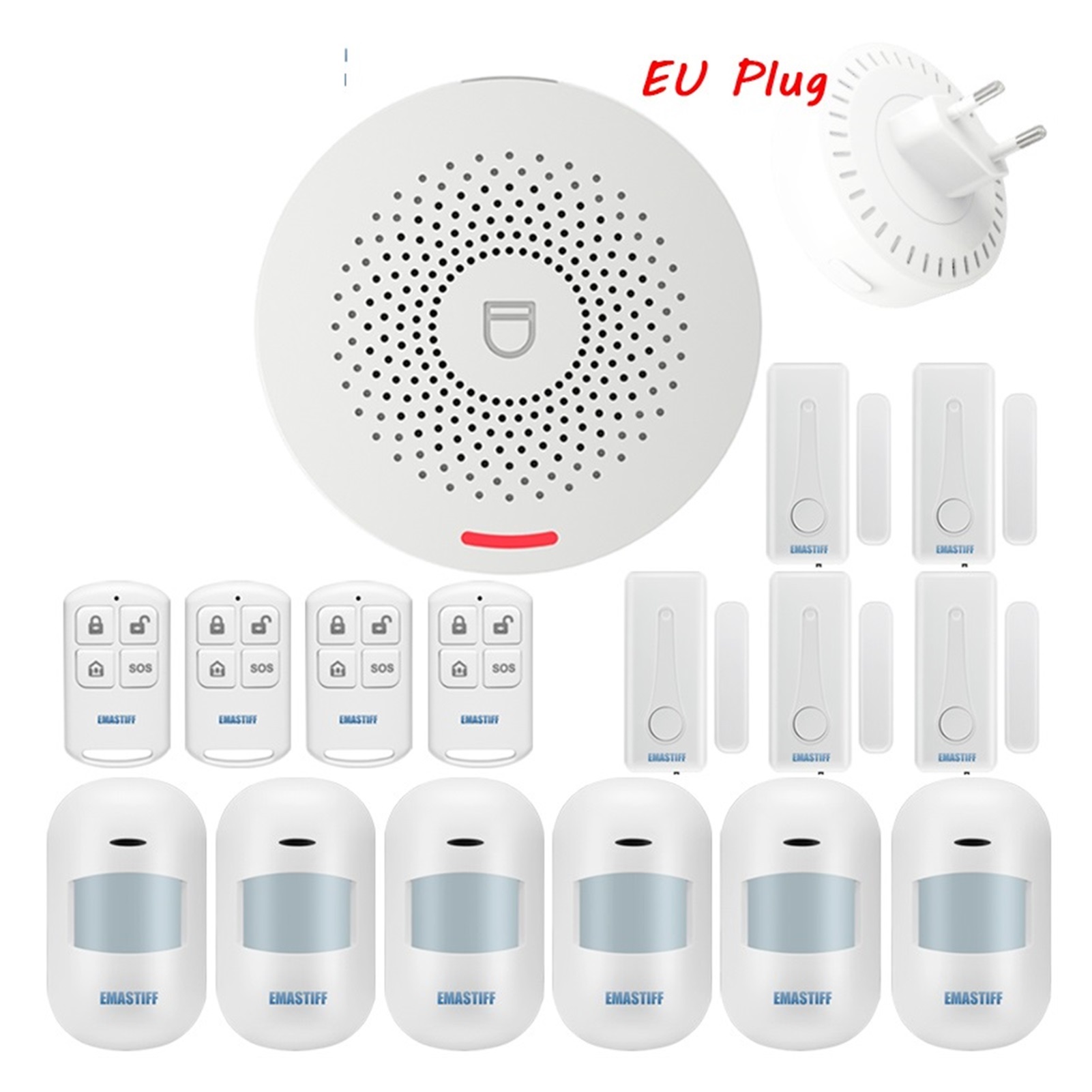 Smart Wireless Alarm Tuya WIFI Security Alarm System Kit APP Control Motion Detector Sensor ...