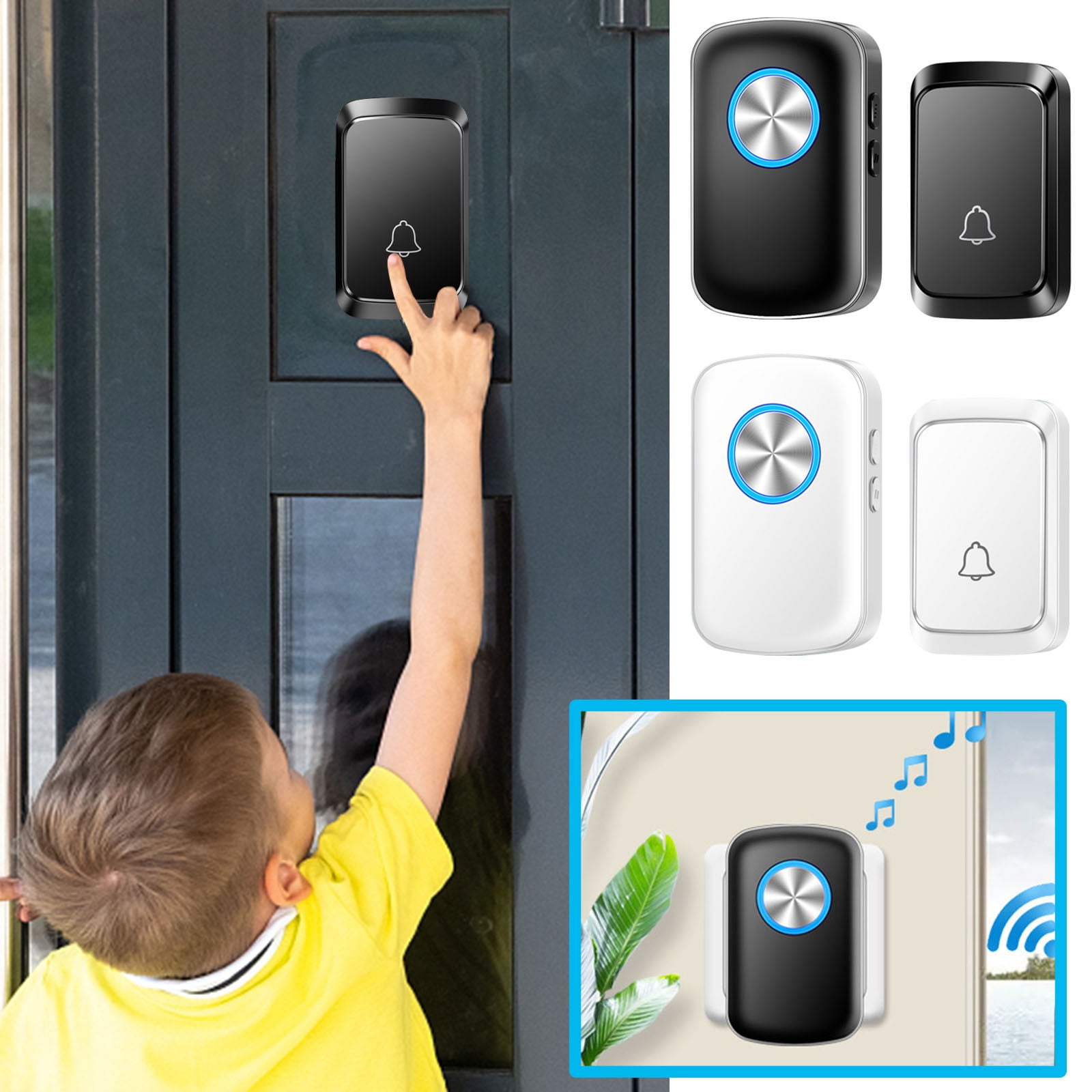 Smart Wireless Doorbell, Remote Electronic Entry Bell, Easy Install ...
