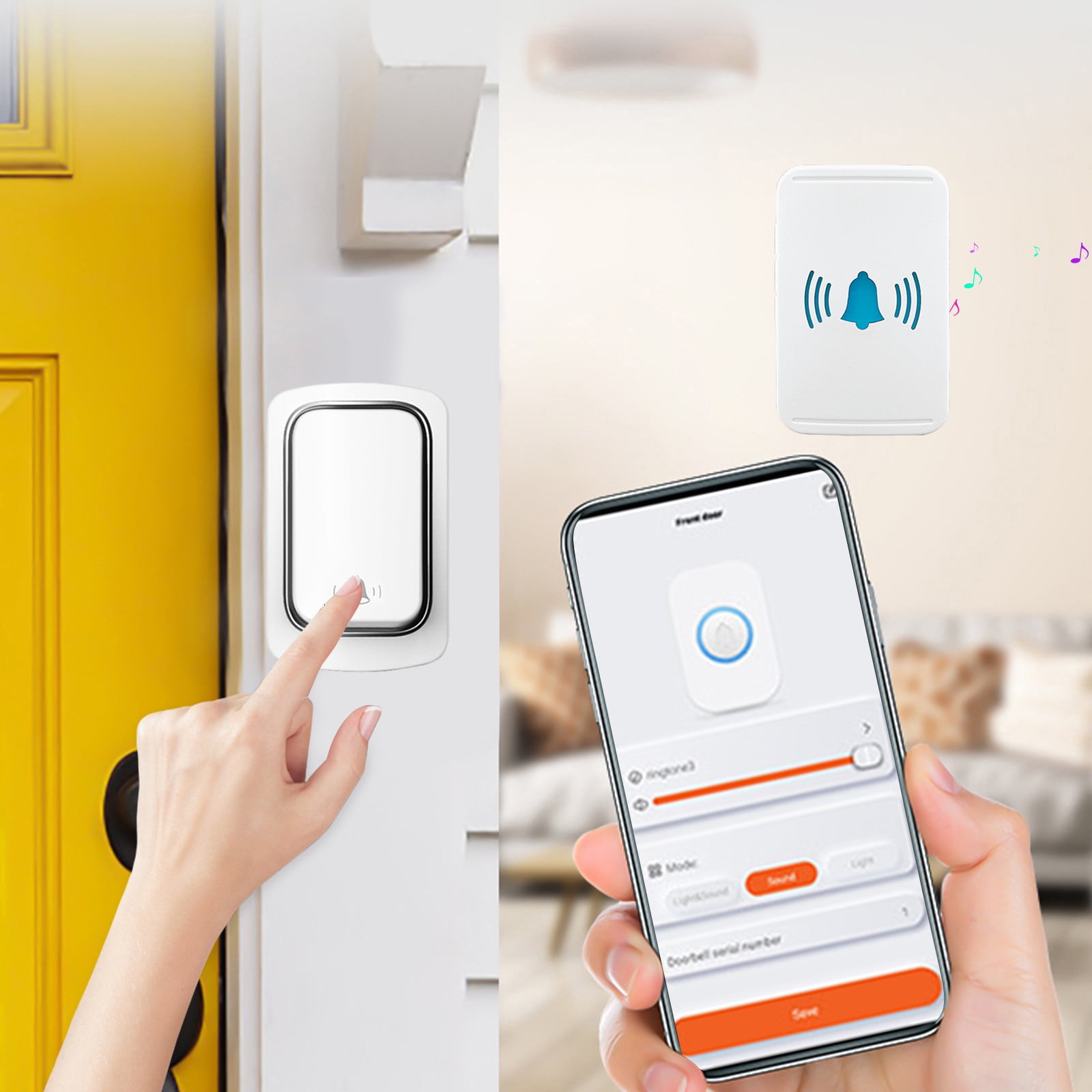 Smart Wireless Doorbell WiFi Connection Remote Control Via APP No Battery Required Self ...