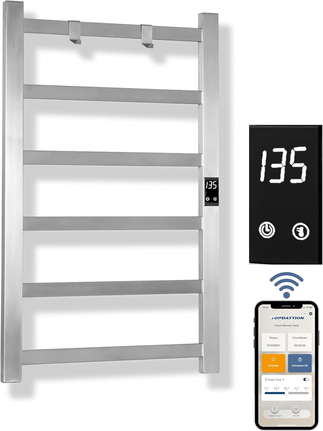 Smart Wireless Electric Towel Warmer | Blade Thin 6 Bar Design ...