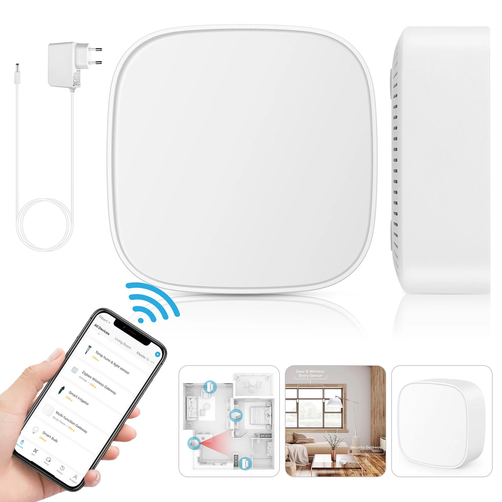 Smart Wireless Hub Gateway Multi-function Linkage Sensor Device Home ...