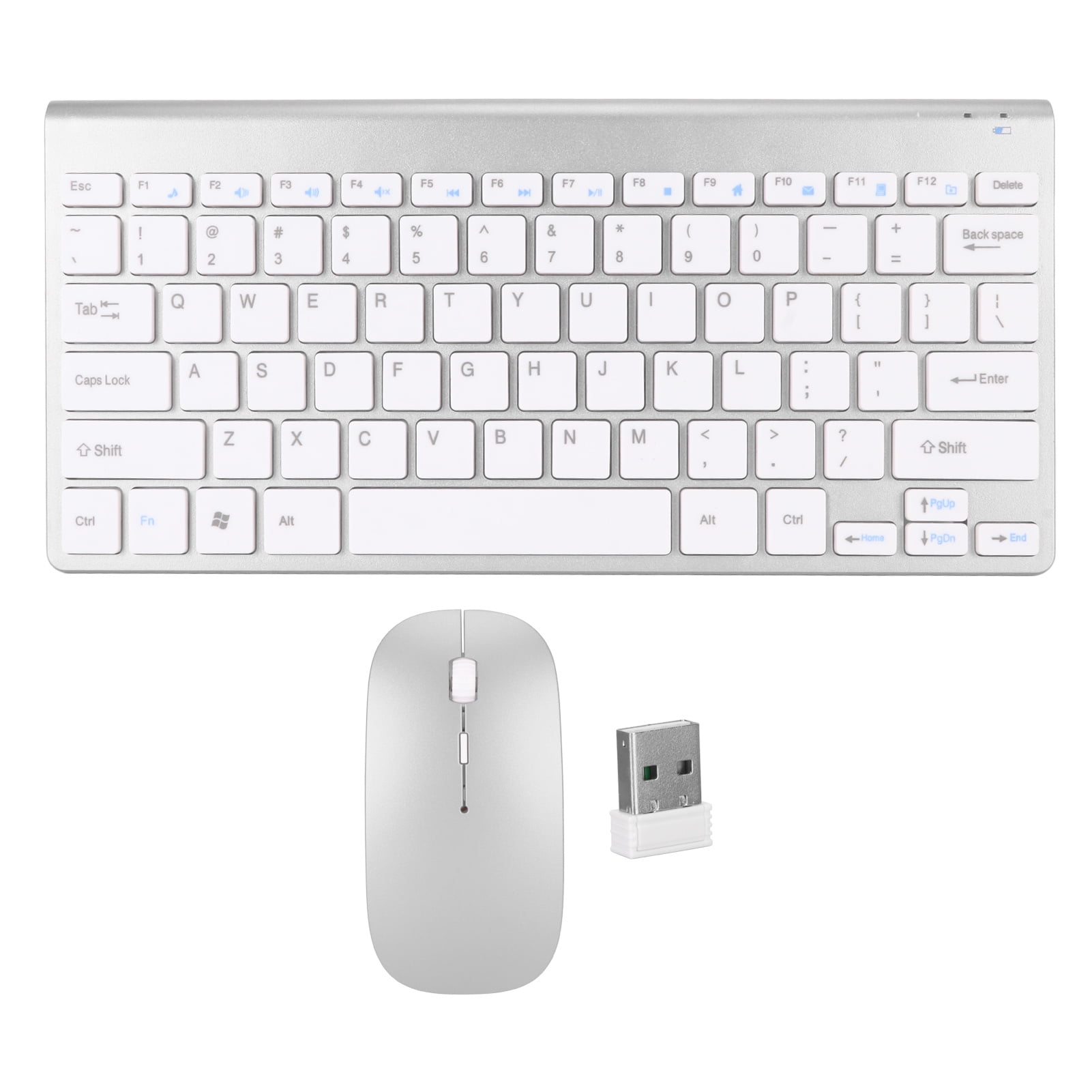 Smart Wireless Keyboard Mouse Kit Silent LED Indicator Waterproof Power ...