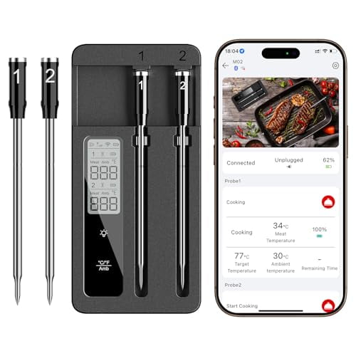 Smart Wireless Meat Thermometer with Dual Probes, Bluetooth & WiFi ...