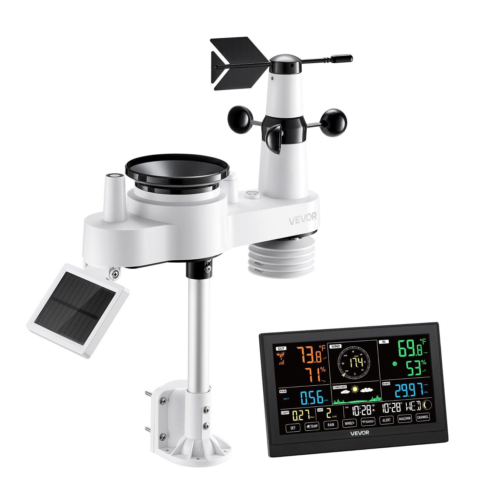 Smart Wireless Weather Station with APP Control 7.5-Inch Display, Solar ...