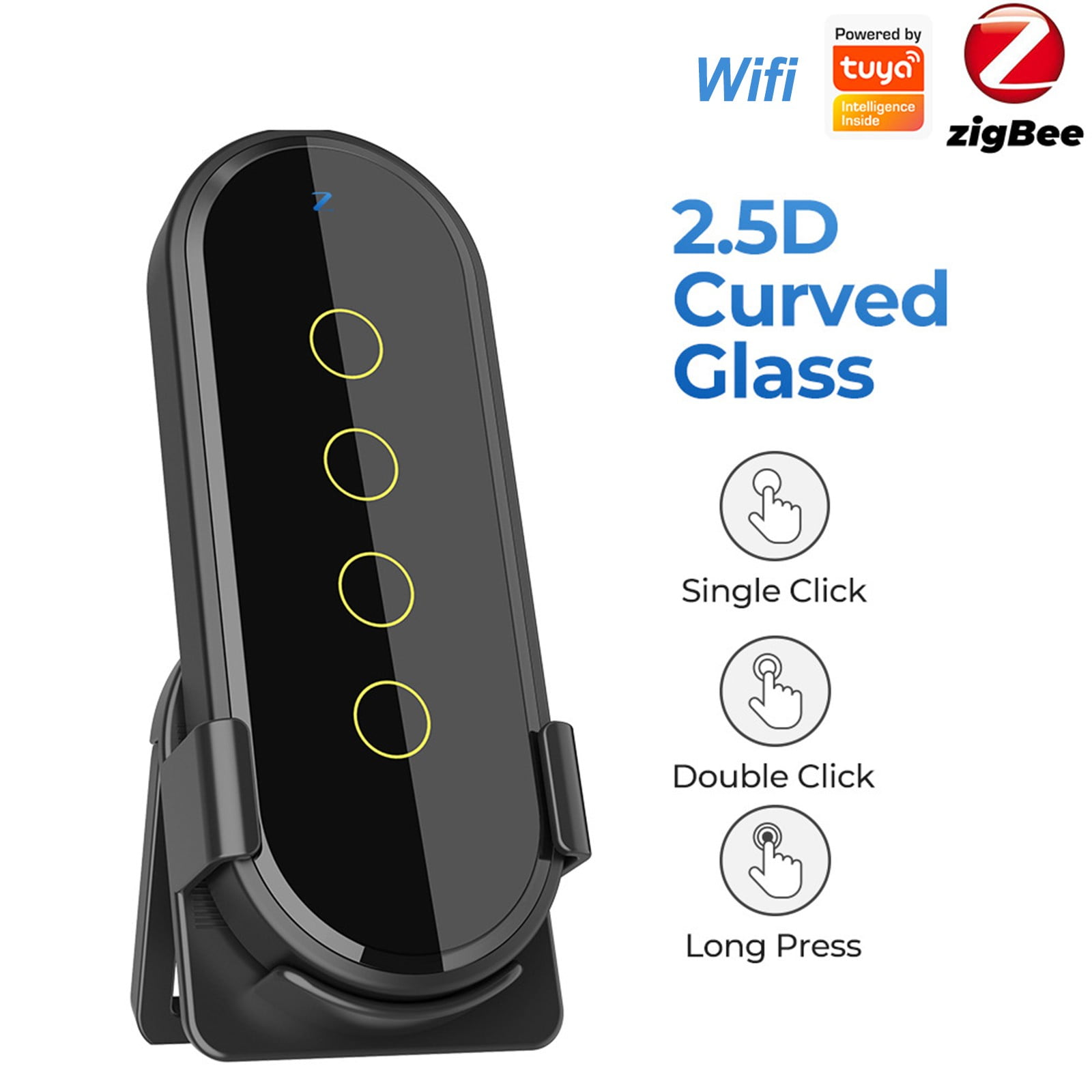 Smart Wireless ZigBee Home WiFi Scene Touch Remote Control, Black, Easy ...