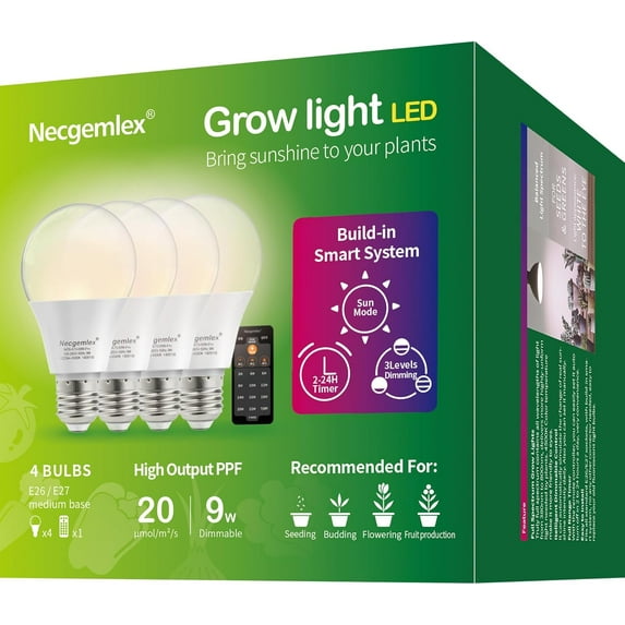 Smart YANTON Grow Light Bulbs with Remote Controller, Sun Simulation ...