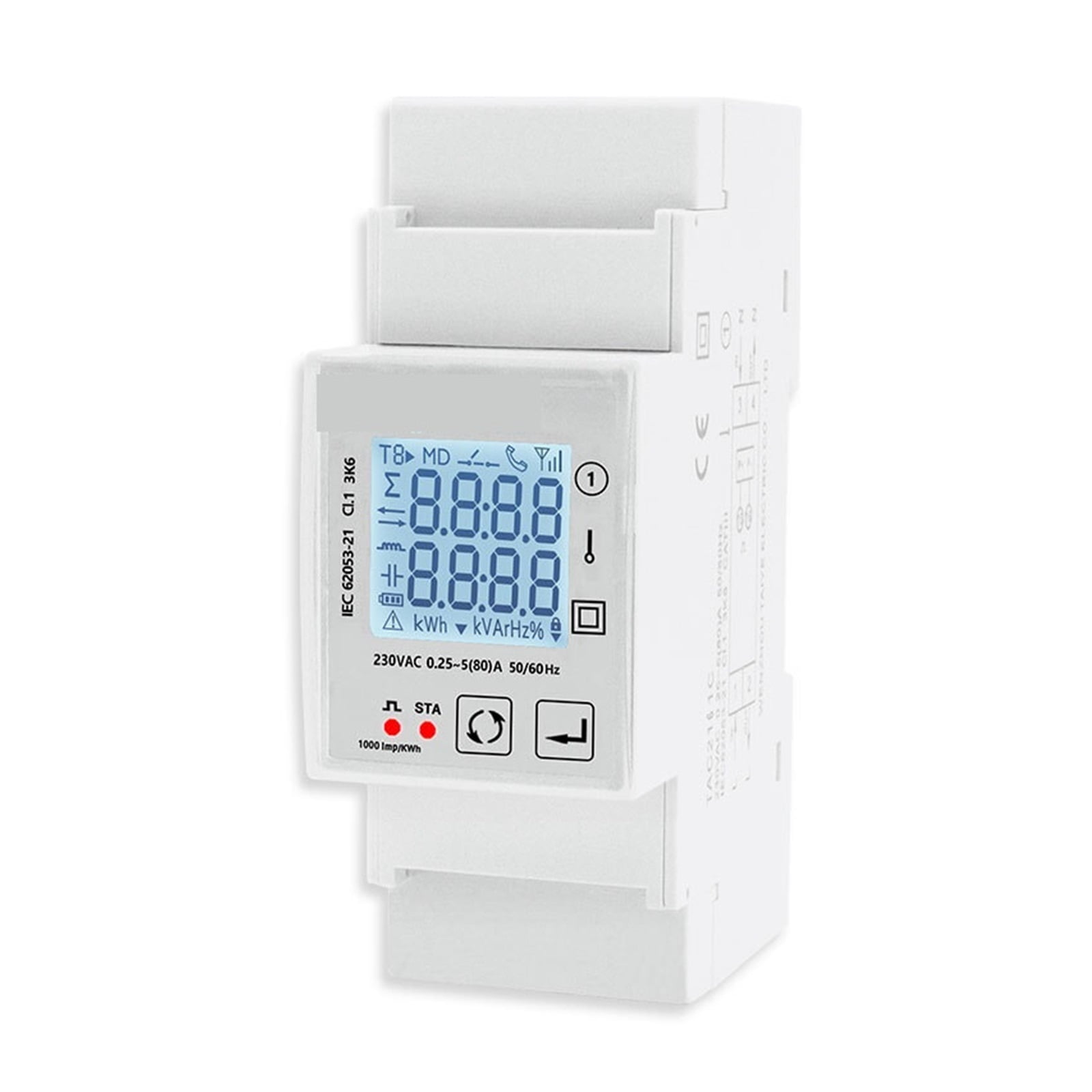 Smart ZigBee Energy Meter Single Phase 80A Rail Power Monitor KWh ...