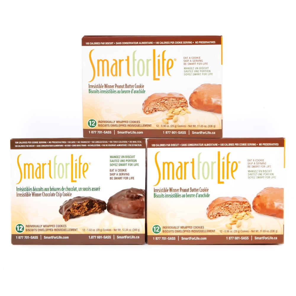 Smart for Life Cookie Diet Variety Pack - 2 Peanut Butter, 1 Chocolate ...