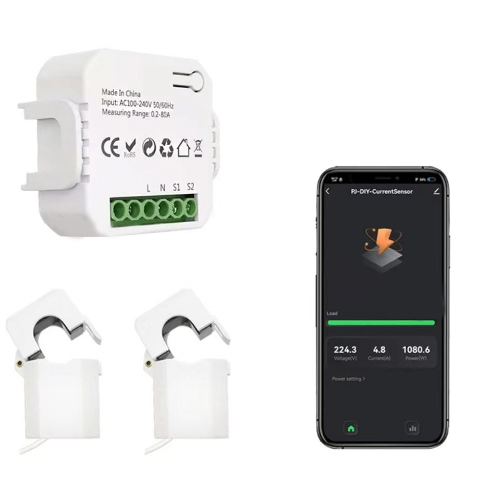Smart For Tuya Wifi Energy Meter 80A W/H Current Transformer Clamp ...