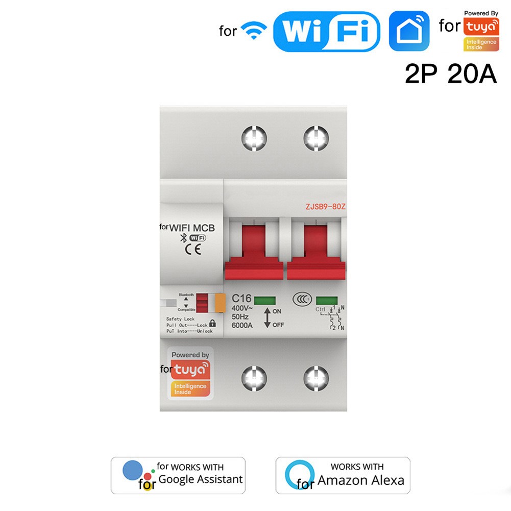 Smart for WiFi Circuit Breaker 2P Automatic Switch Overload Protection ...