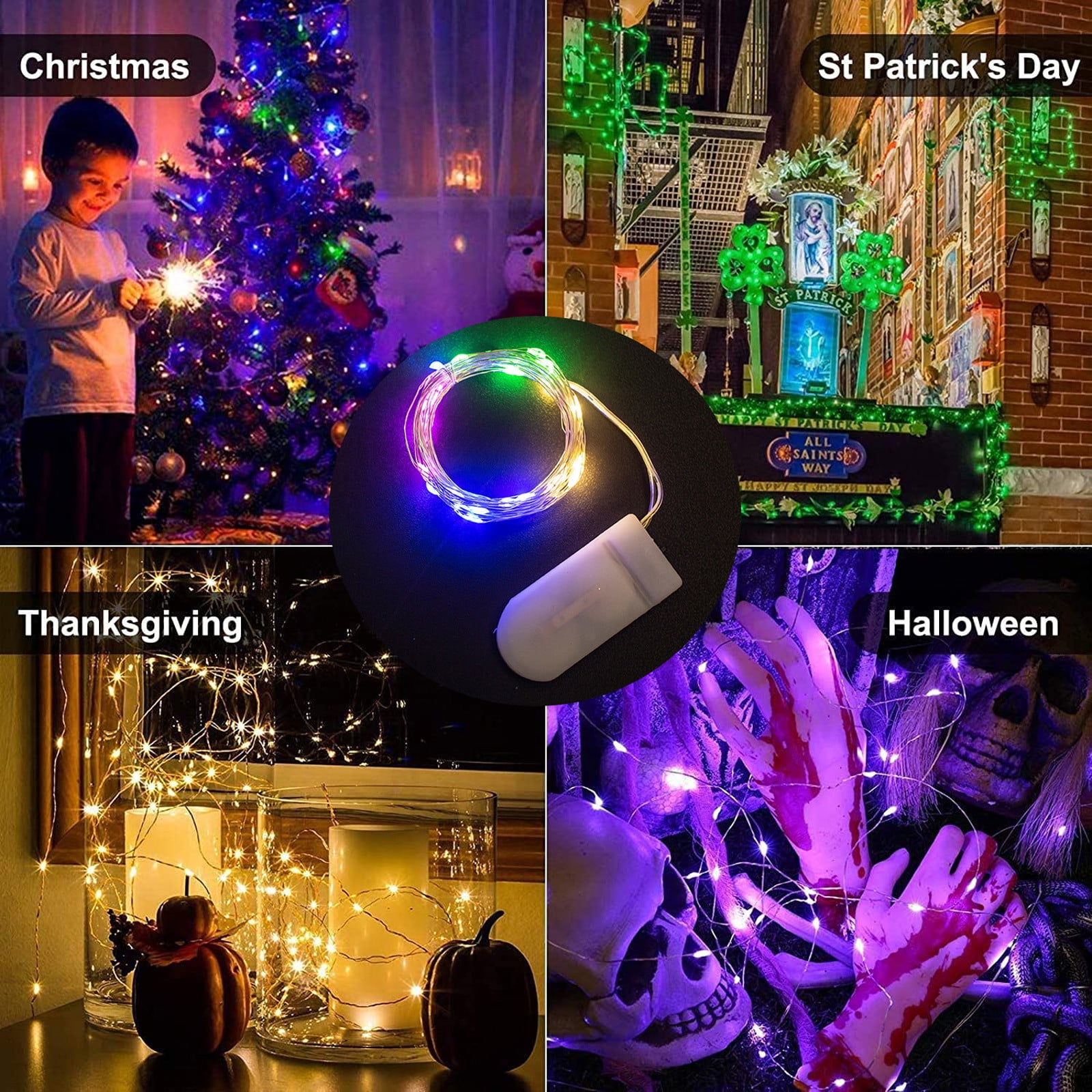 Smart home 78 Inch Diy Waterproof Star Light String Button Wire Lamp ...