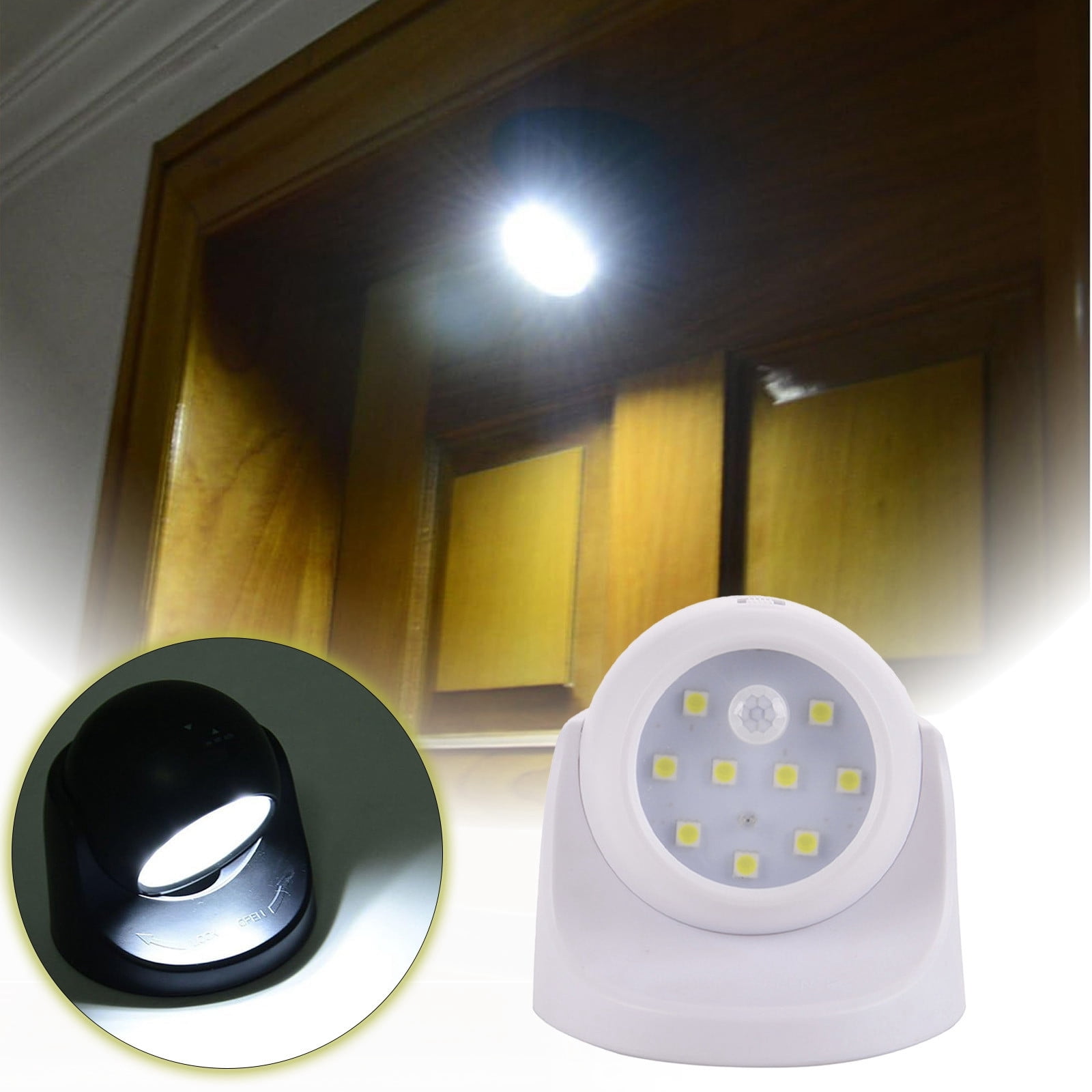 Smart home "Revolutionary 9LED Motion Sensor Light: Energy Saving 360 Rotating Automatic Work ...