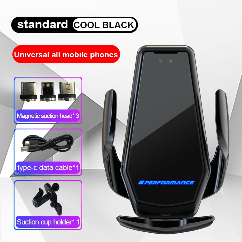 Smart induction wireless charging car phone holder luminous for bmw e30 ...