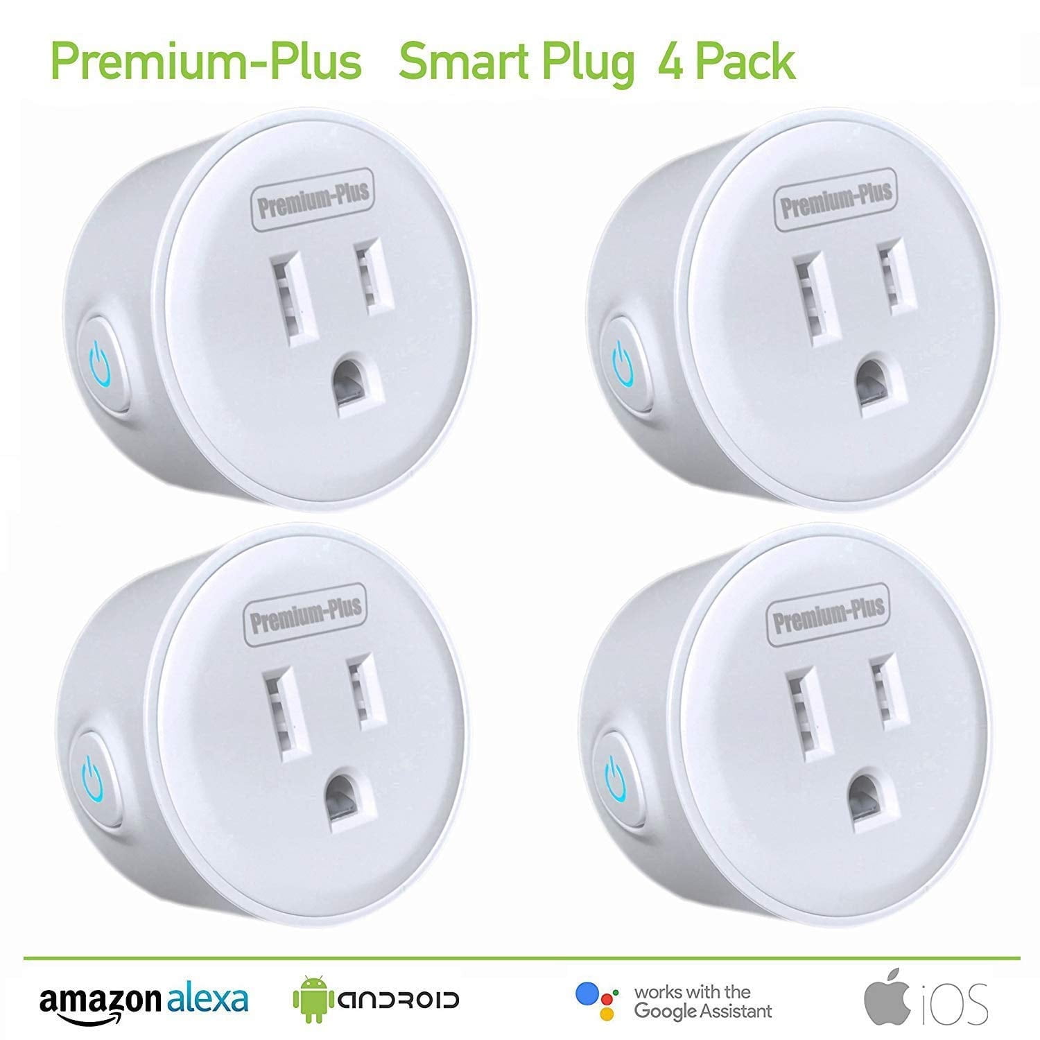 Smart plug, Premium-Plus Mini Wifi Outlet Works w/Alexa, Google Home ...