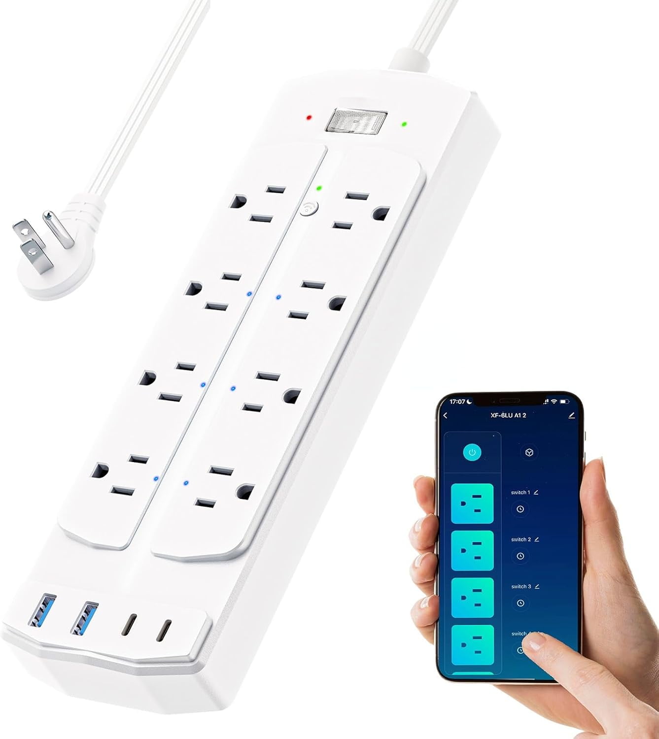 Smart trip, Surge Protector with 6 Smart Outlets and 4 USB Ports, 5FT ...