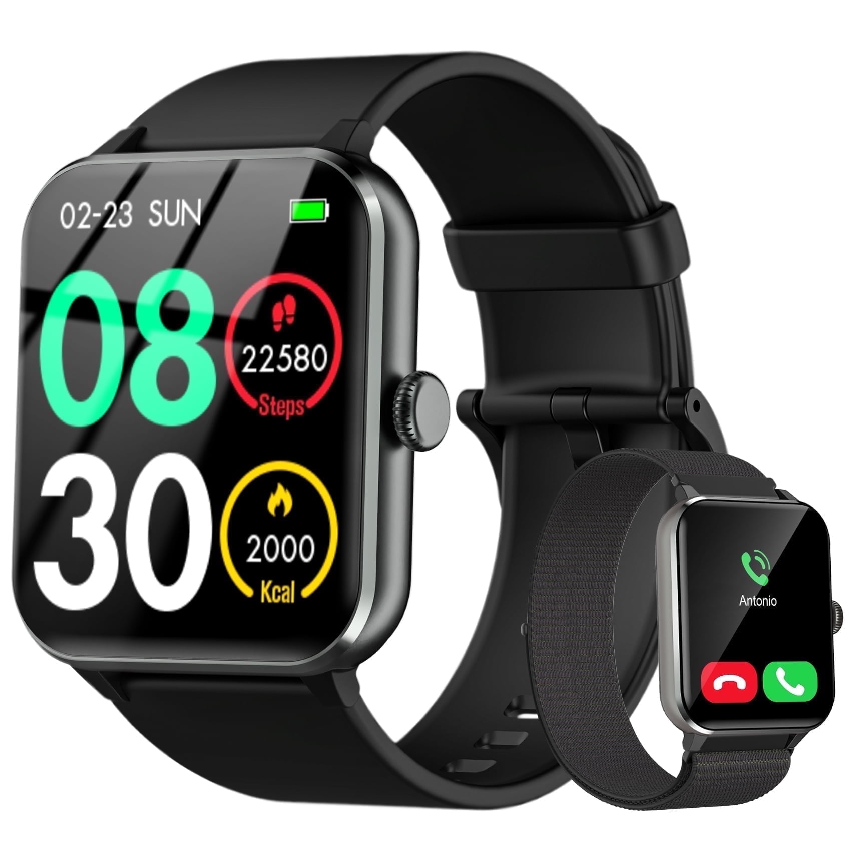 Smart watch for Women Men (Answer/Make Calls/Push Message), 1.85" Touch ...