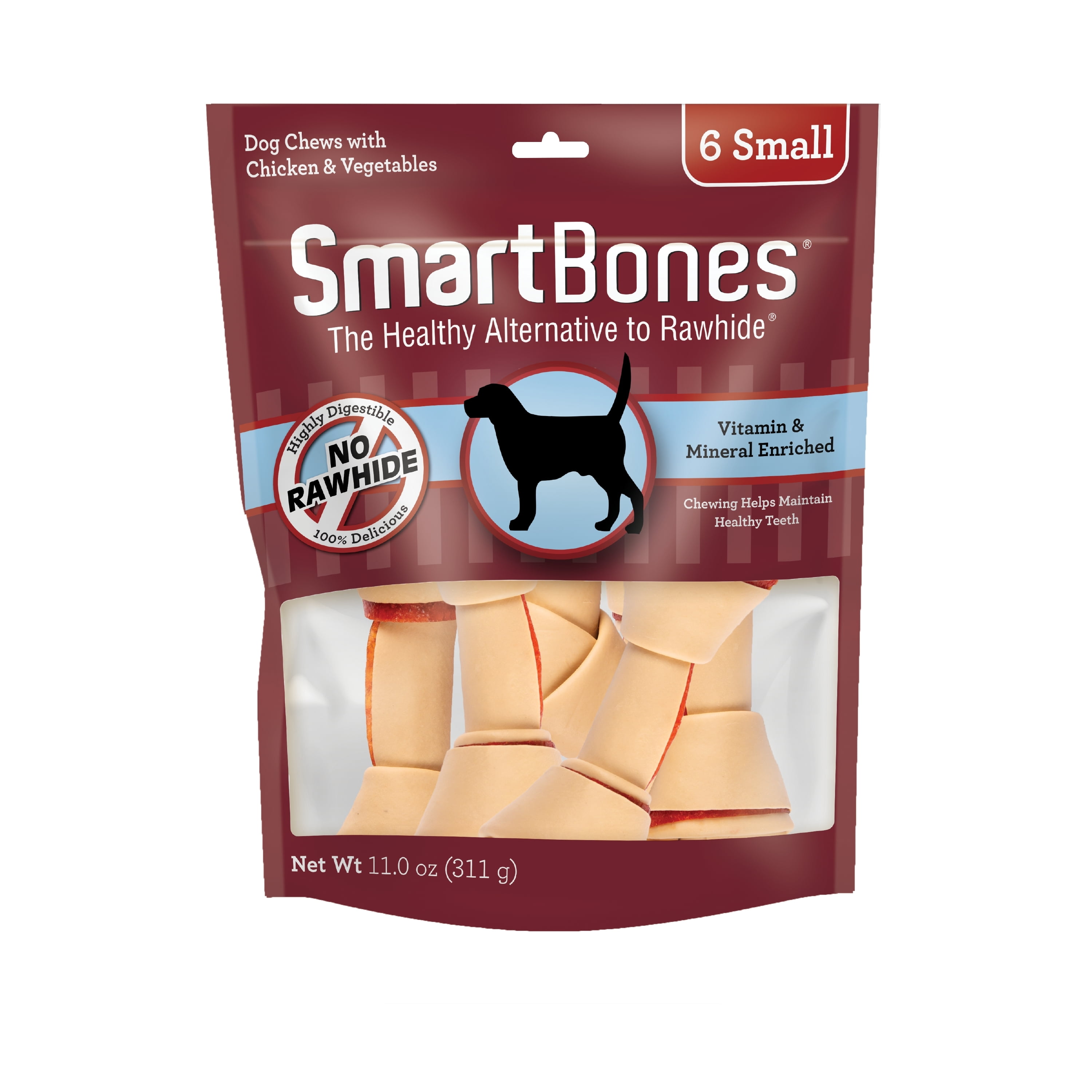 SmartBones Chicken Bones for Dogs Small 6 Pack Chews with Real Chicken ...