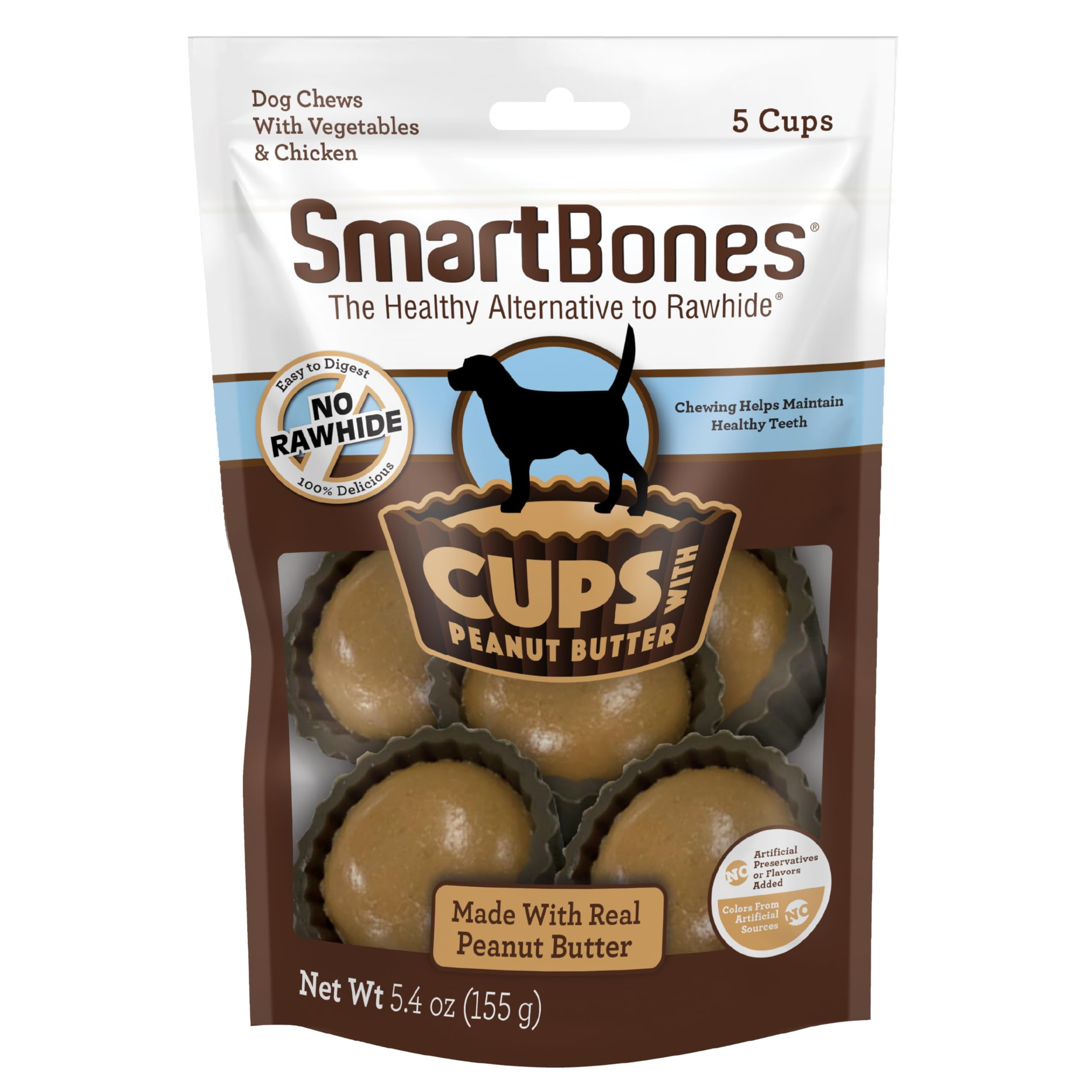 SmartBones Cups with Peanut MMF7 Butter, Treat Your Dog to a Delicious ...