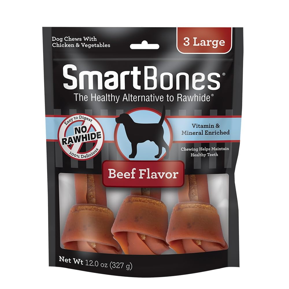 SmartBones Large Chews AJH3 With Real Beef, Rawhide-Free Chews For Dogs ...