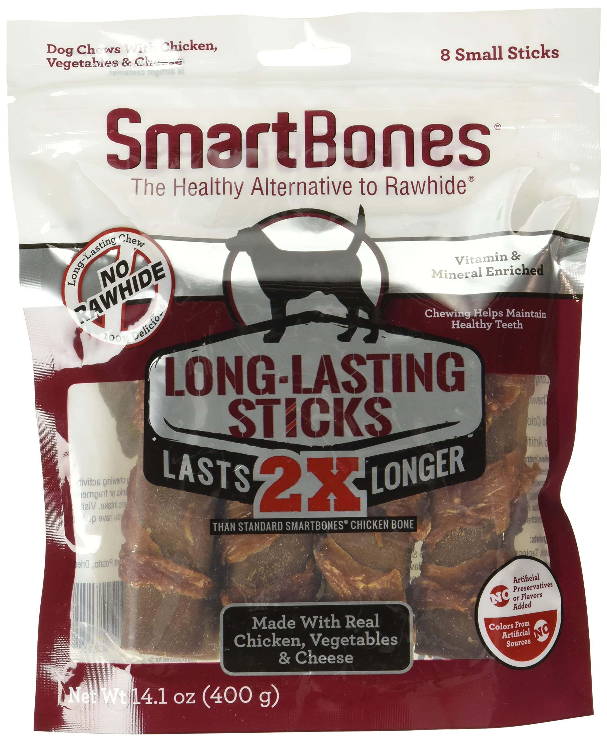SmartBones Long Lasting Sticks Small, 8 Count, Rawhide-Free Chews for ...