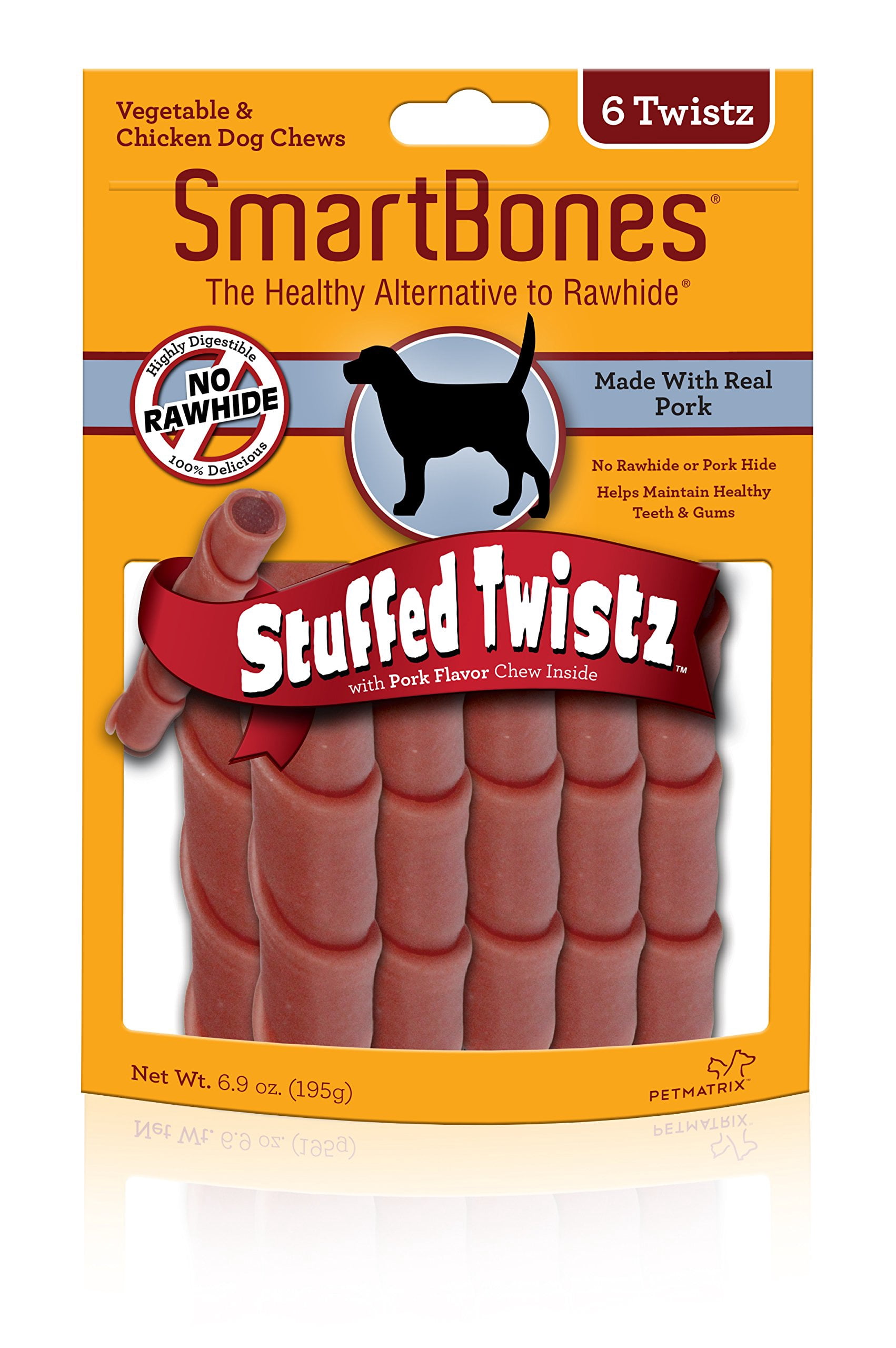 SmartBones Stuffed Twistz 6 Count, Rawhide-Free SMRChews For Dogs ...