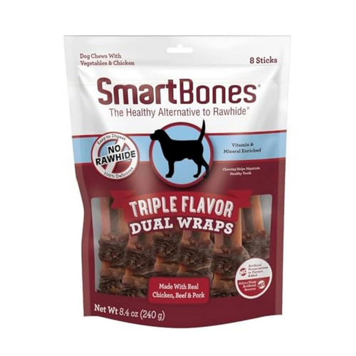 SmartBones Triple Flavor Dual TMA2 Wraps, 1 Count (Pack of 8) - Walmart.com