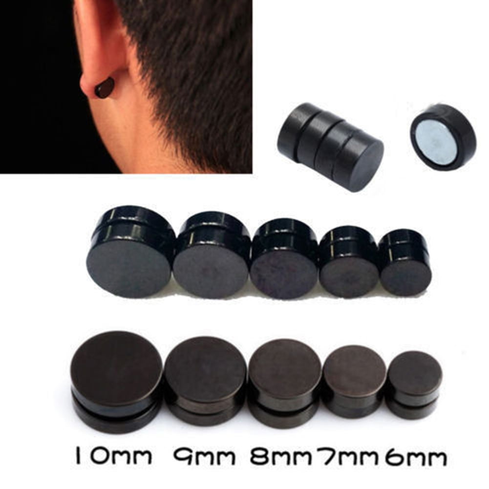 SmartBy 1 Pair Magnet Round Clip On Magnetic Ear Stud Earrings No ...