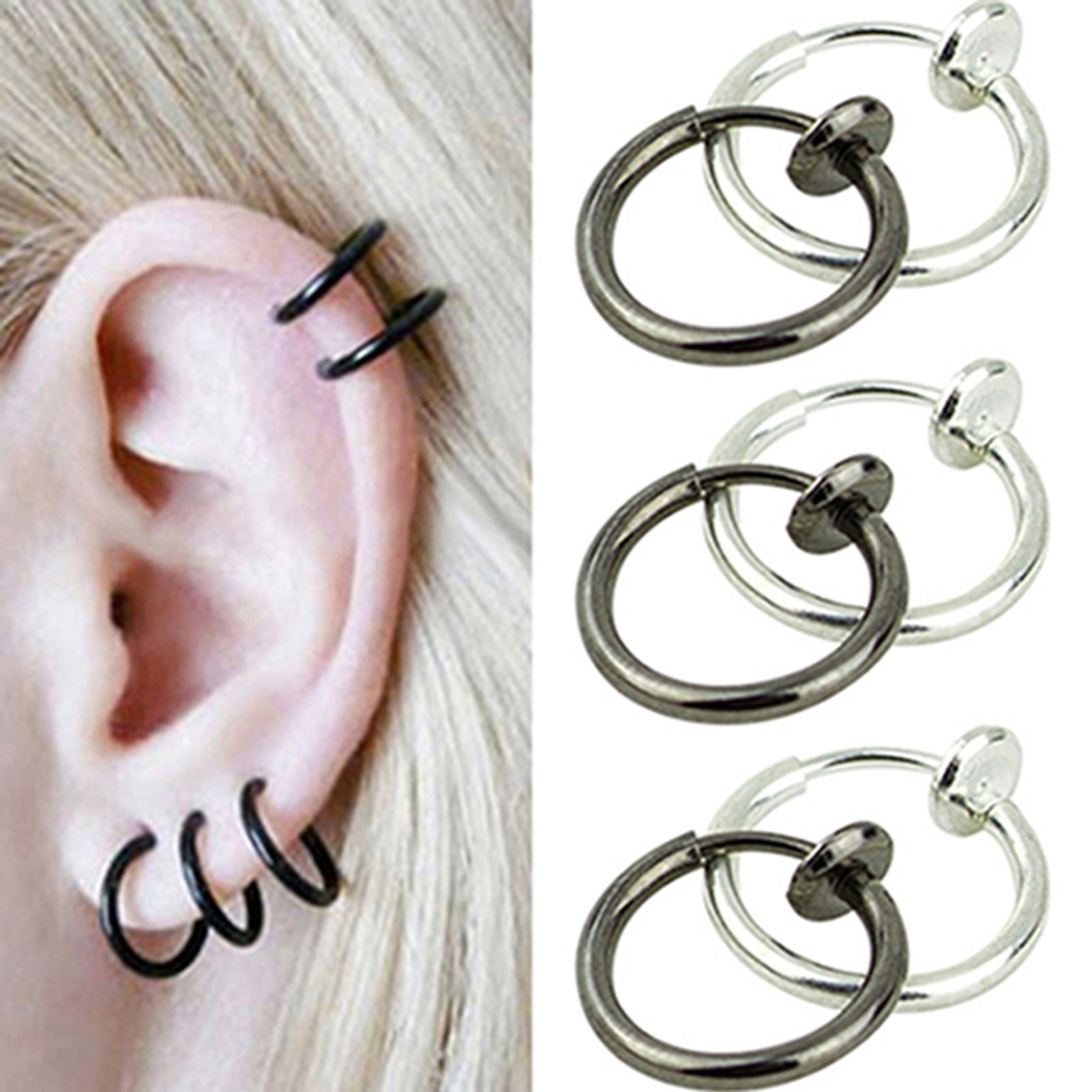 SmartBy 1Pc Earring Simple No Deformance Unisex Nose Ear Lip Piercing ...