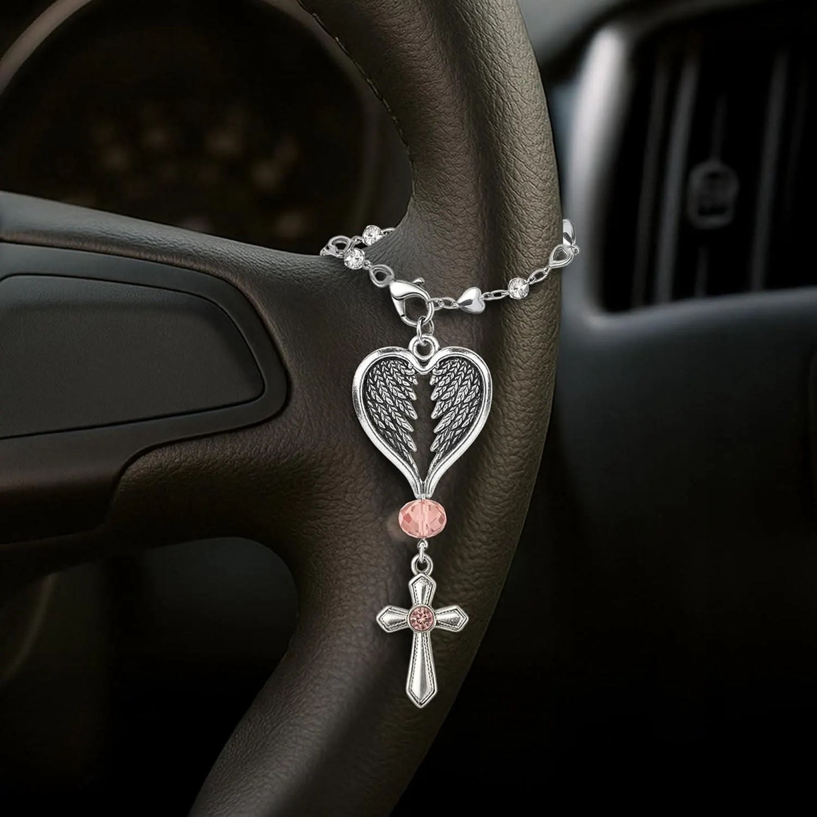 SmartBy Baptism Rosary Catholic Mini Rosary Angel Wings Rosary Beads ...