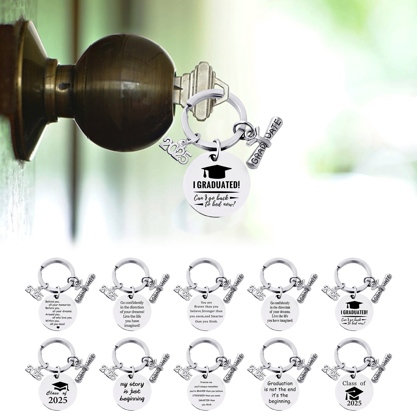 SmartBy Class of 2025 Graduation Keychain Stainless Steel Engraved ...